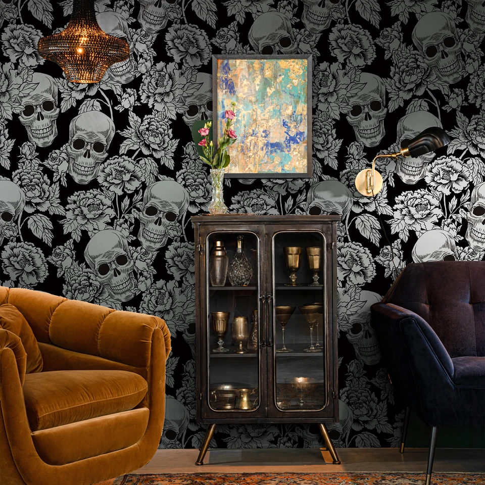 Neon Schedels Behang Mooie Skull Kunst Op Canvas, Behang En Meer