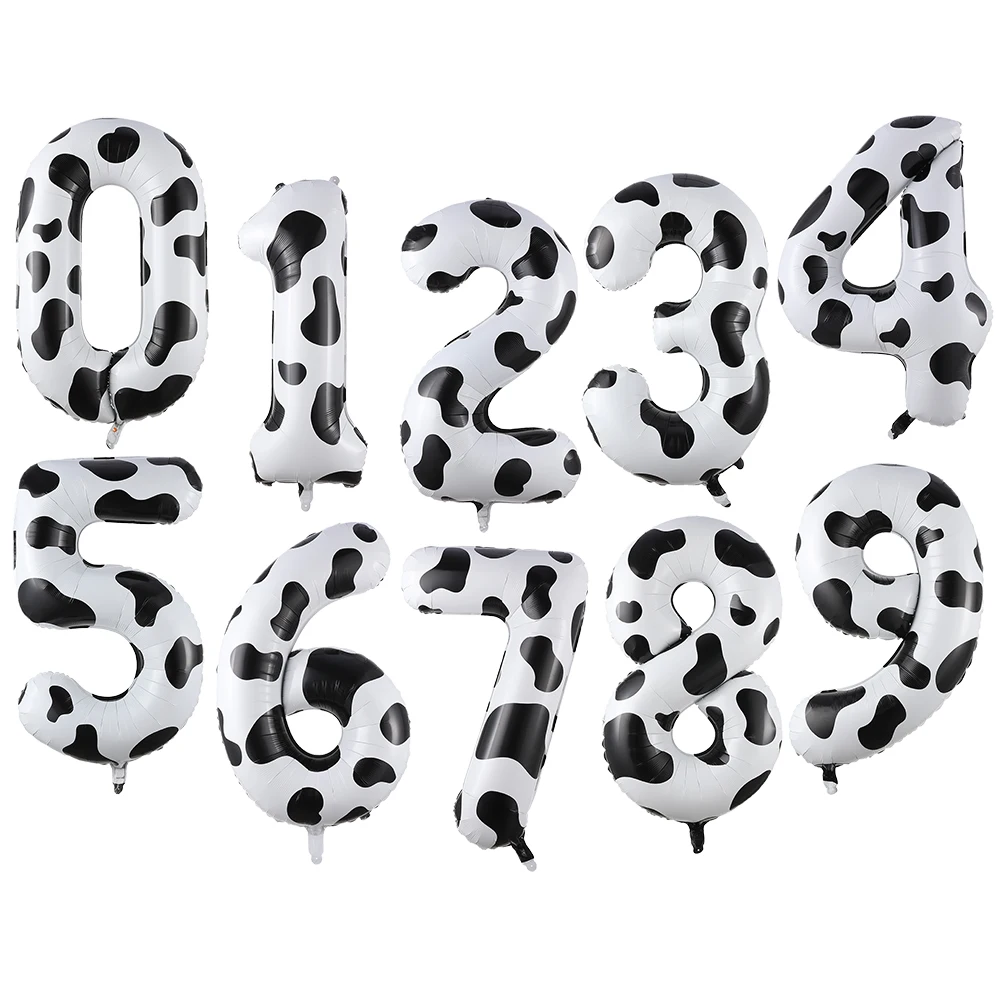 40Inch-Cow-Print-Balloon-0-9-Foil-Number-Balloon-Farm-Holy-Cow-Theme ...