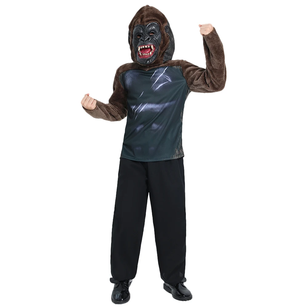 Gorilla Costume For Kids - Mask, Shirt - AllCosplay.com