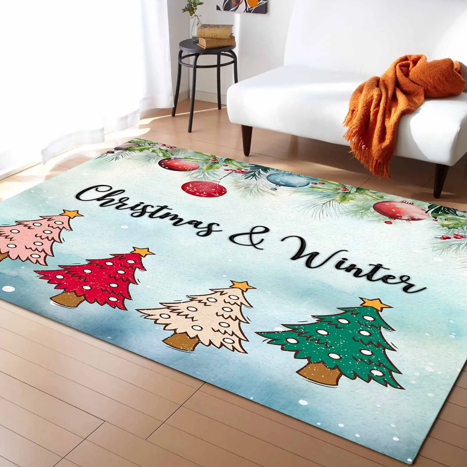 Christmas-Snowflake-Pine-Tree-Carpet-For-Home-Living-Room-Bedroom ...