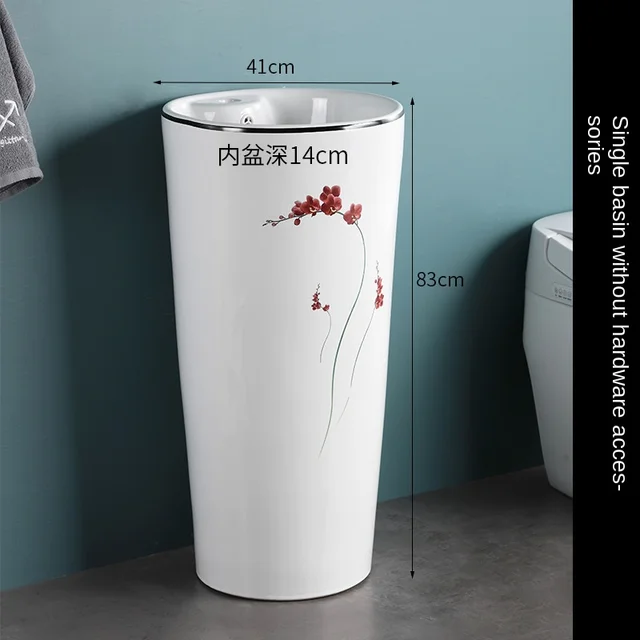 Art Pedestal Basin Balcony Bathroom Bathroom Ceramic Washbasin Large ...