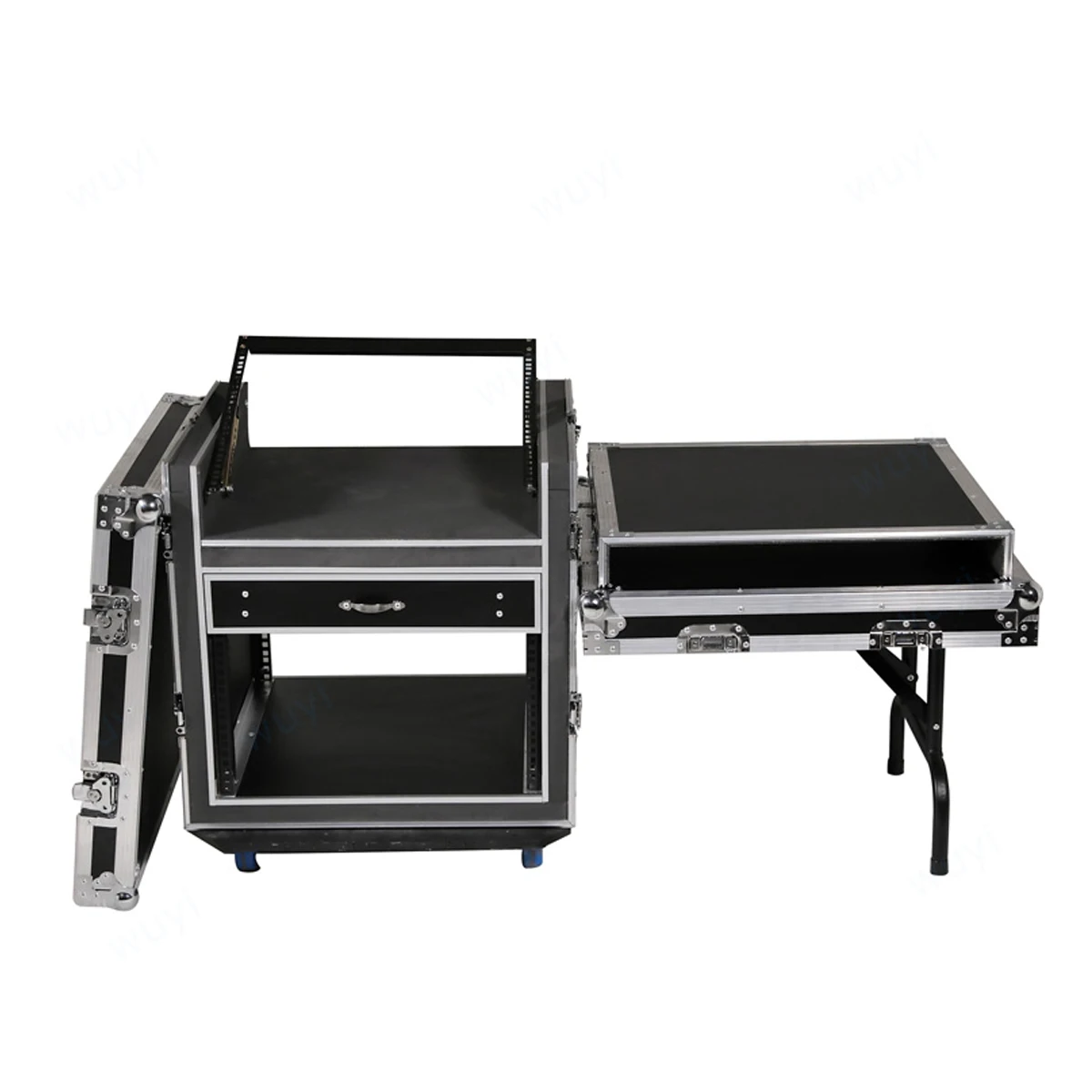 Custom-12U-Shockproof-Flight-Case-with-Bench-Stand-Power-Amplifier ...