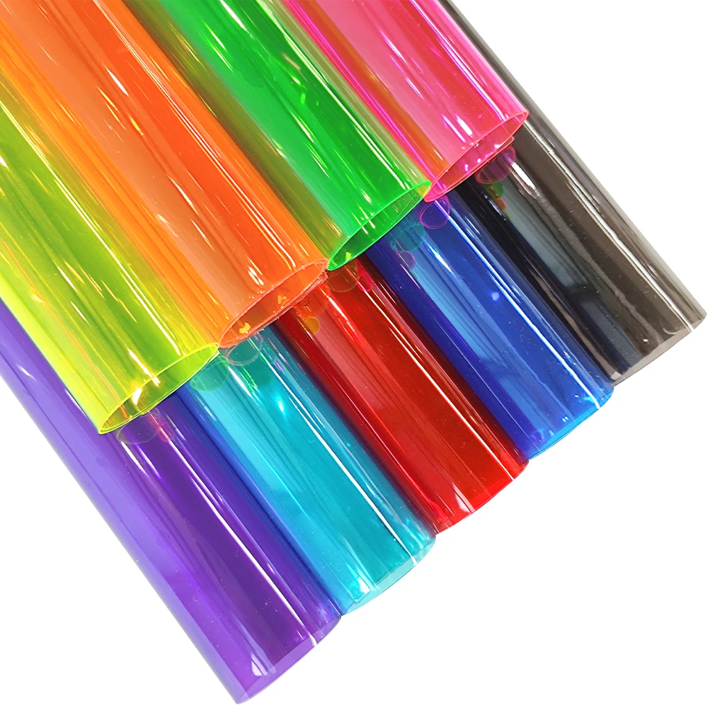 8pcs-Random-Clear-PVC-Vinyl-20cmx30cm-Fluorescent-Solid-Color ...