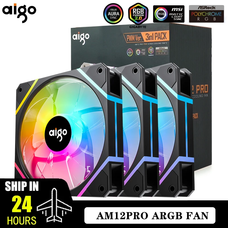 Aigo-AM12PRO-RGB-FAN-Ventoinha-120mm-Pc-Computer-Case-Fan-PWM-12cm ...