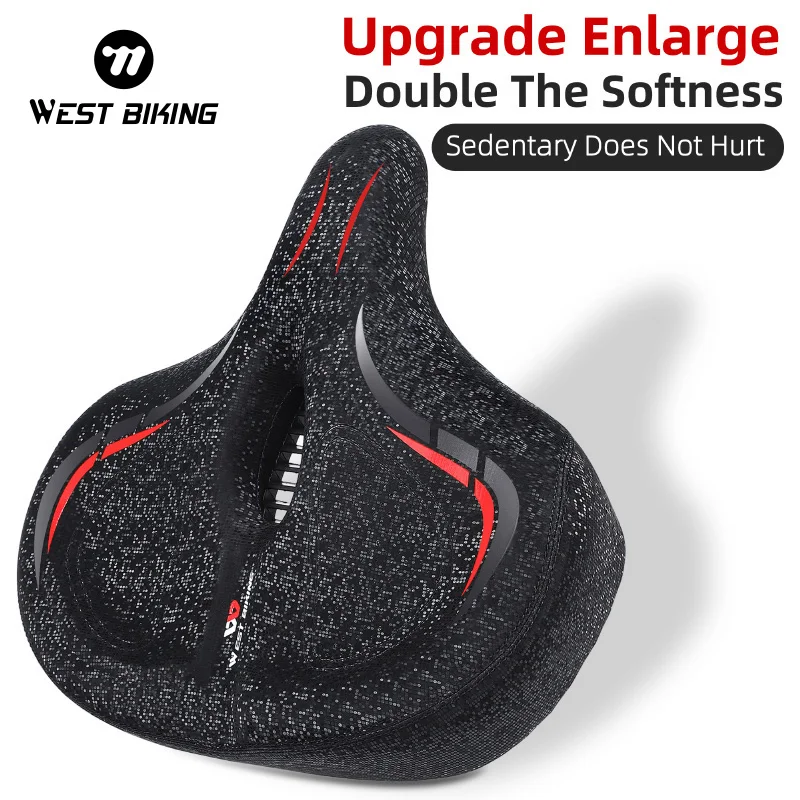 WEST-BIKING-Ergonomic-Soft-Bicycle-Saddle-33cm-Widen-Soft-Shockproof ...