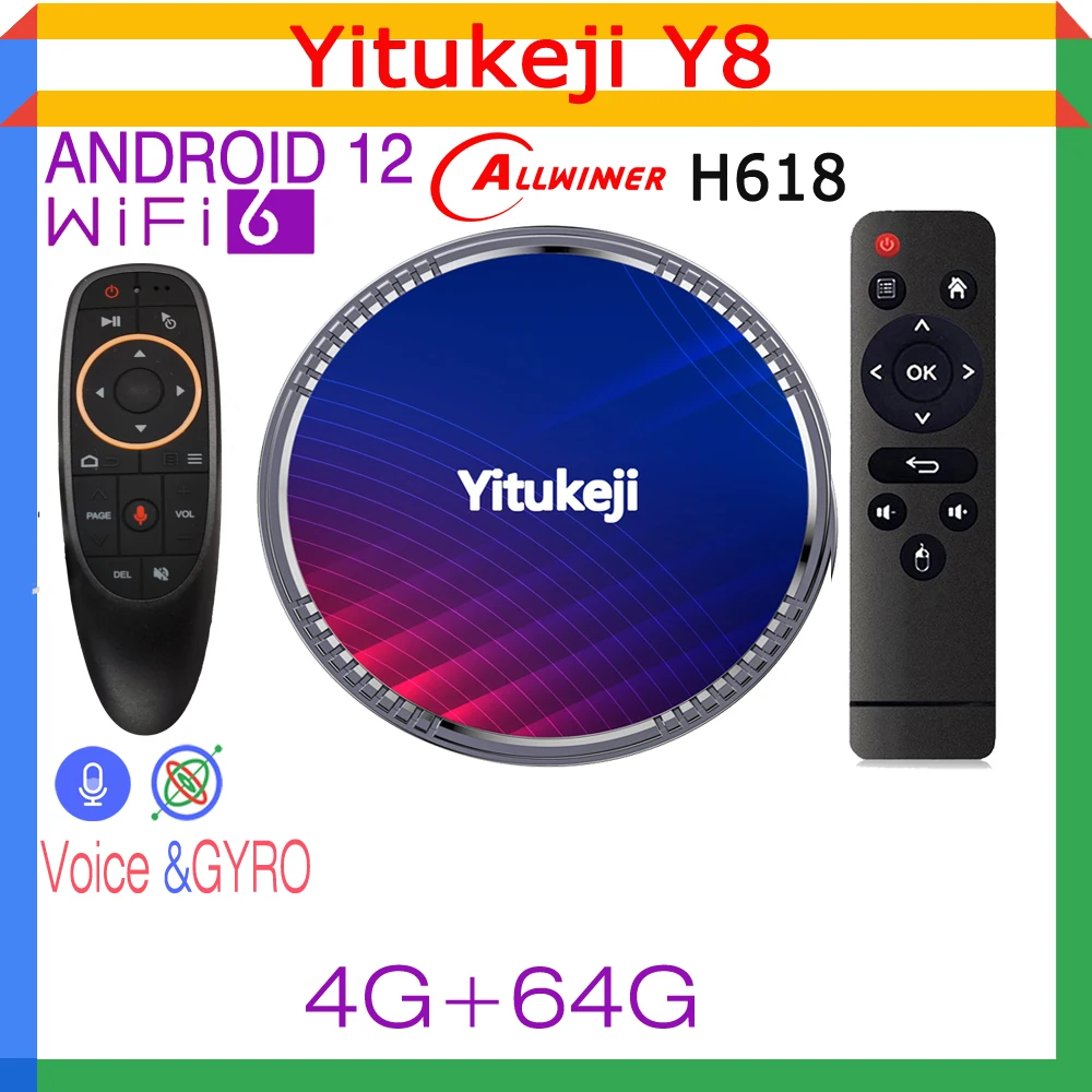 Yitukeji Y8 Android 12.0 Allwinner H618 Quadcore Cortex A53 Smart TV Box BT5 Dual Wifi6 2GB 4GB ...