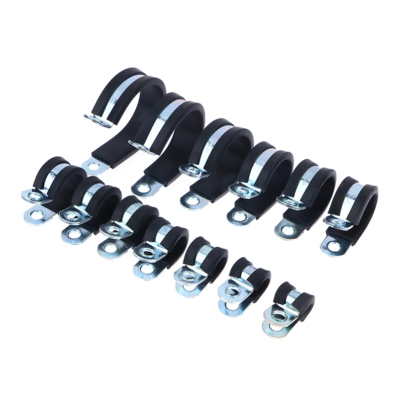 2pcs-Stainless-Steel-Rubber-Lined-P-Clips-Cable-Mounting-Hose-Pipe ...