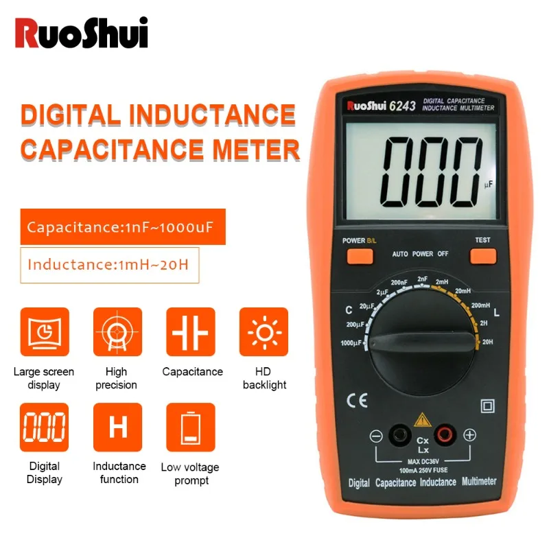 RuoShui-6243-Digital-Capacitance-LCR-Meter-Handheld-Capacitor ...