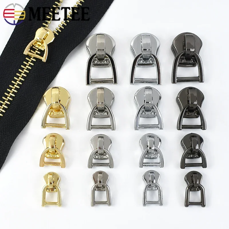 10Pcs 3/5/8/10# Zipper Sliders for Metal Zippers D Ring Zips Pulls Bag ...