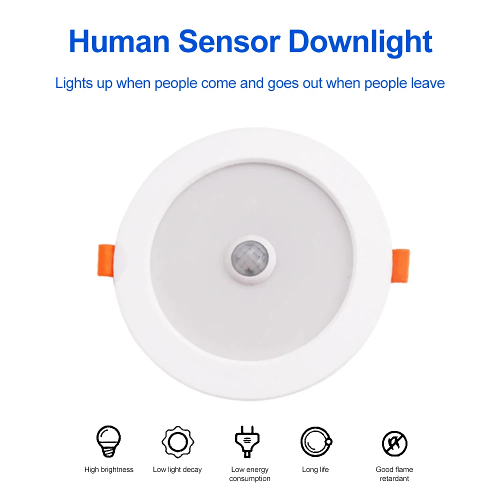 220V-PIR-Motion-Sensor-LED-Downlight-Control-LED-Recessed-Ceiling-Light ...