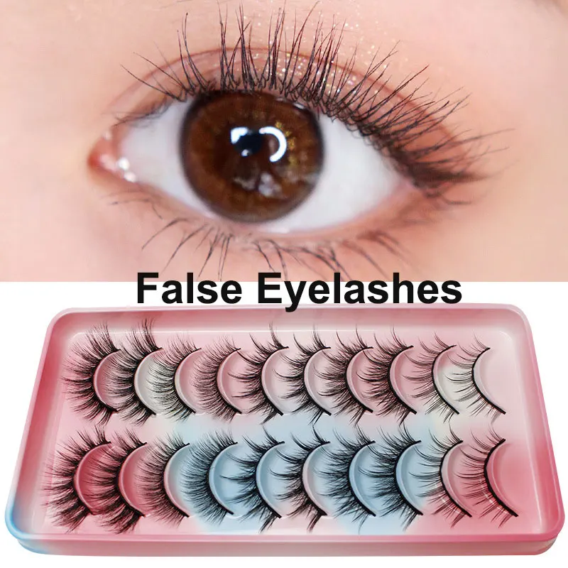 10-Pairs-Set-False-Eyelashes-Manga-Lashes-Full-Strip-Lashes-Fluffy-Soft ...