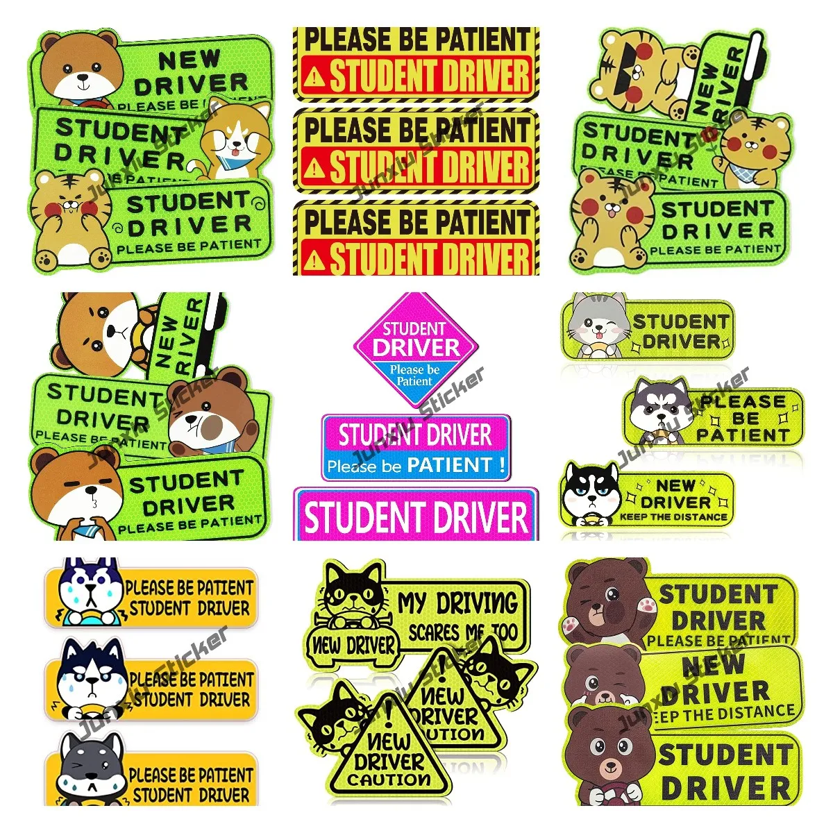 Set of 3 Reflective Student Driver Car Student Driver Car Accessories ...