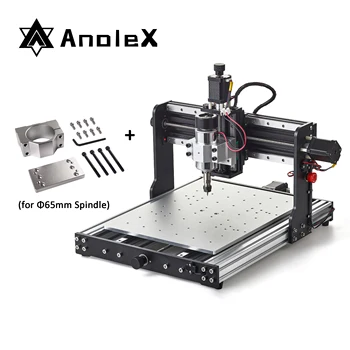AnoleX CNC 라우터 3030-Evo Pro, Φ65mm 스핀들 클램프, 전금속 XYZ 축 듀얼 스틸 선형 가이드 ...