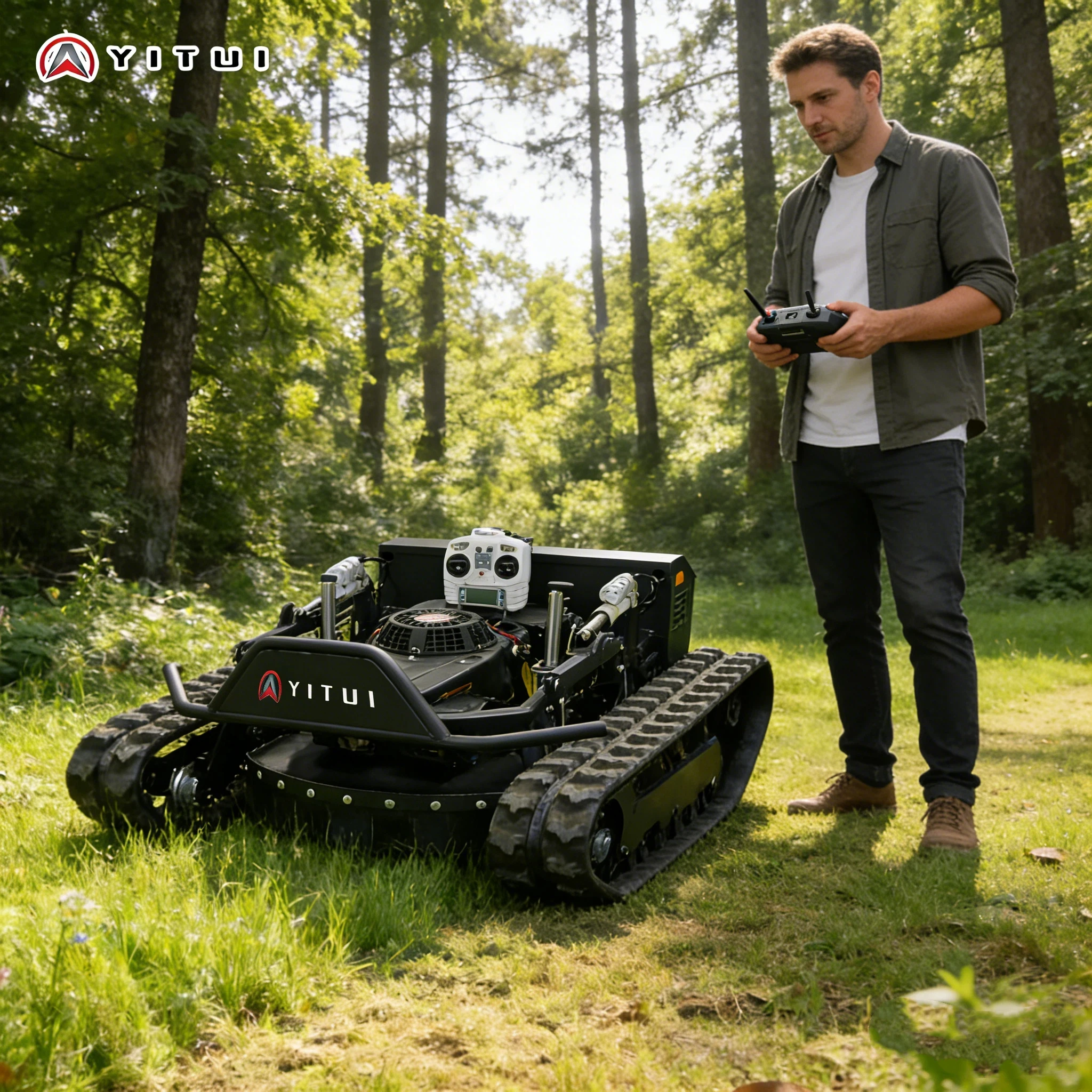 Customised Remote Agricultural Rubber Track Lawn Mower All-Terrain Self ...
