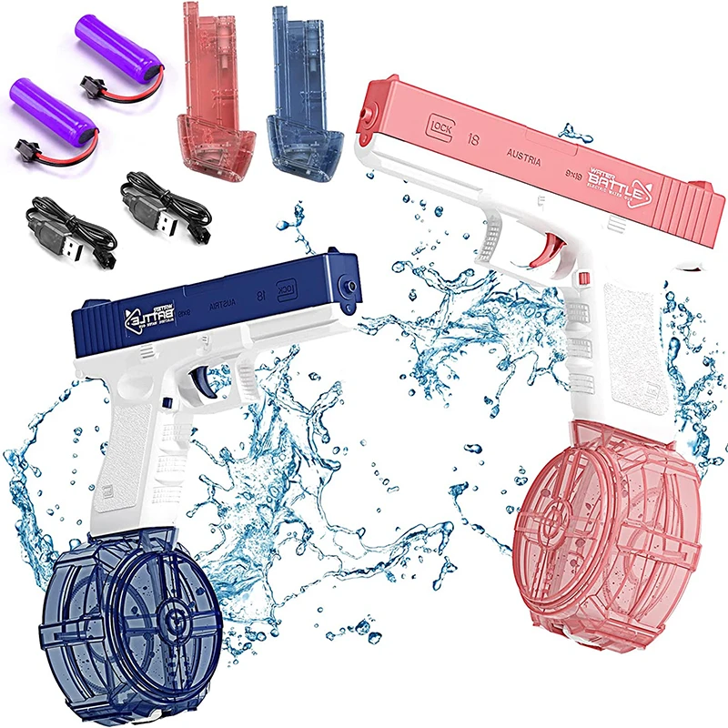 New Water Gun Electric Glock Pistol Shooting Toy Full Automatic Summer ...