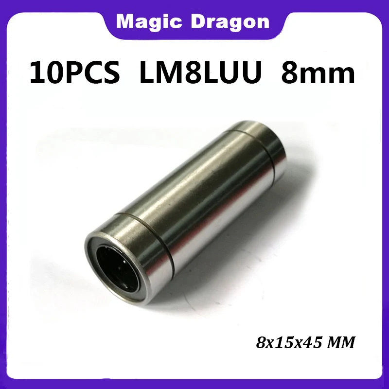 Free Shipping 5/10pcs LM8LUU 8mm High quality Longer Linear Ball ...