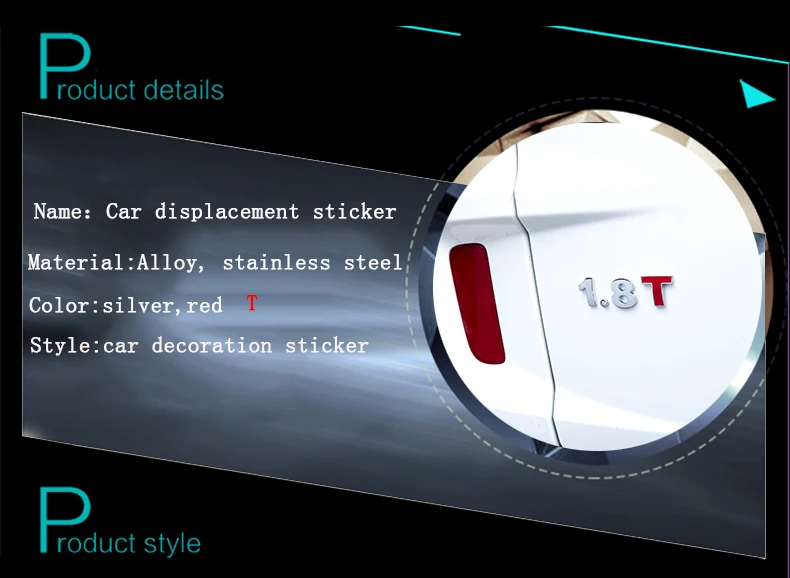 Car Displacement Standard Decal Sticker 1.0 1.2 1.5 1.6 1.8 2.0 2.2 2.4 ...