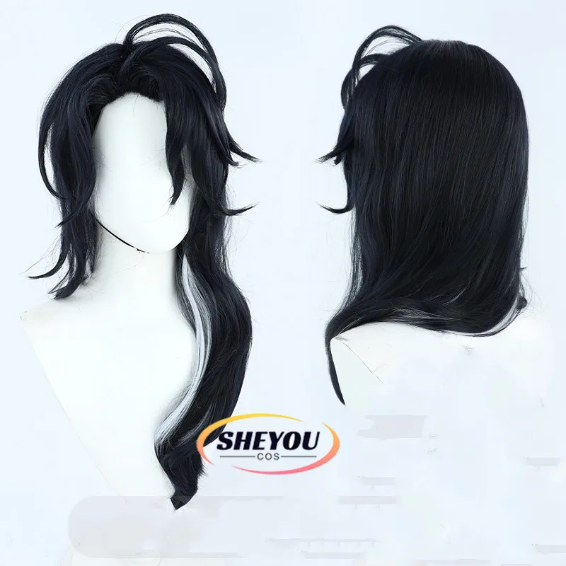 Game-Impact-Regrator-Pantalone-Cosplay-Wig-Long-Mixed-Black-White-Heat ...