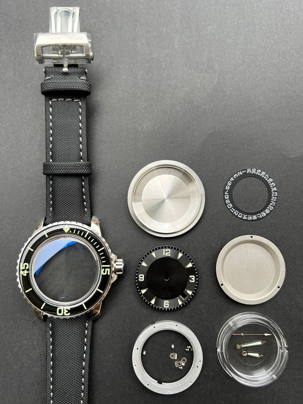 44mm-Assemble-Watch-Case-Set-Green-Luminous-Dial-for-2836-2834-2846 ...