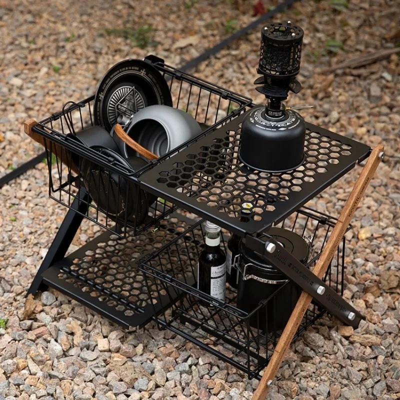 IGT-Table-Double-Layer-Storage-Rack-Outdoor-Camping-Integrated-Storage ...