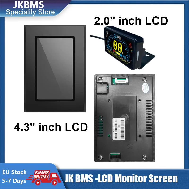 JKBMS Smart BMS LCD Display 2" 4.3 inch Lithium Battery Bms Accessories Intelligent Battery ...