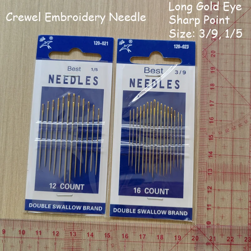 Double-Swallow-Best-Embroidery-Crewel-Bead-Needles-Sharp-Point-Long ...
