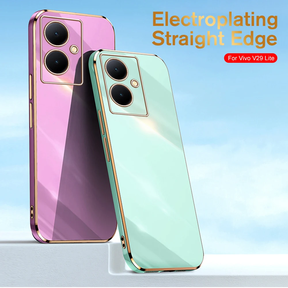 Electroplating-Straight-Edge-Phone-case-For-Vivo-Y27-4G-Y35-Plus-Y36 ...