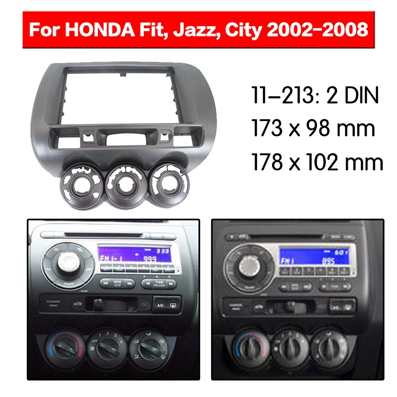 Car-Radio-Frame-Panel-Trim-Bezel-Faceplate-Kit-2-Din-Android-Head-Unit ...