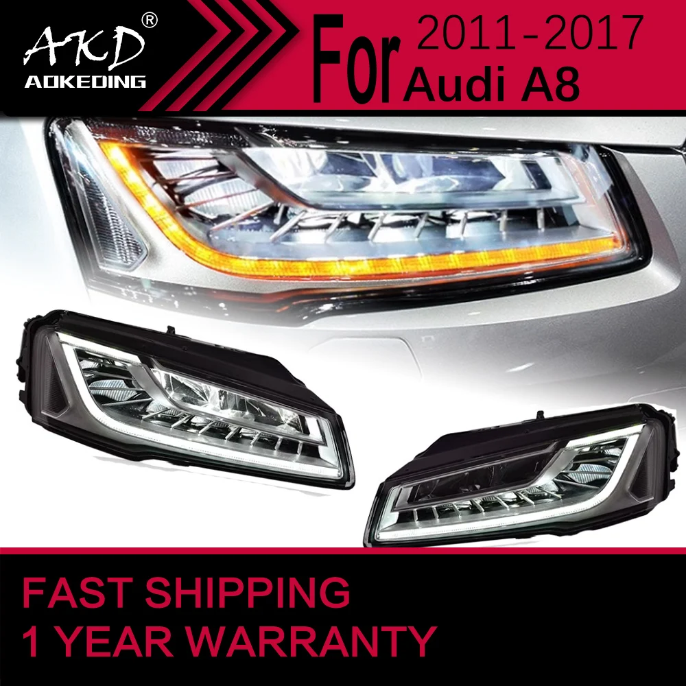 Car-Lights-for-Audi-A8-A8L-LED-Headlight-2011-2017-A8-Head-Lamp-Drl ...