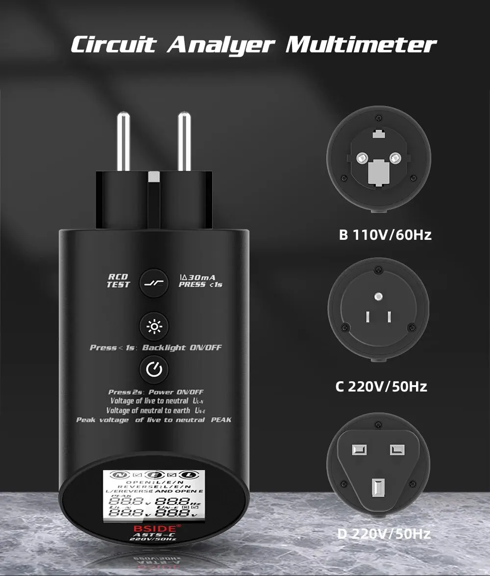 BSIDE-Circuit-Analyzer-Plug-Power-Detector-Identifica-o-R-pida-de ...