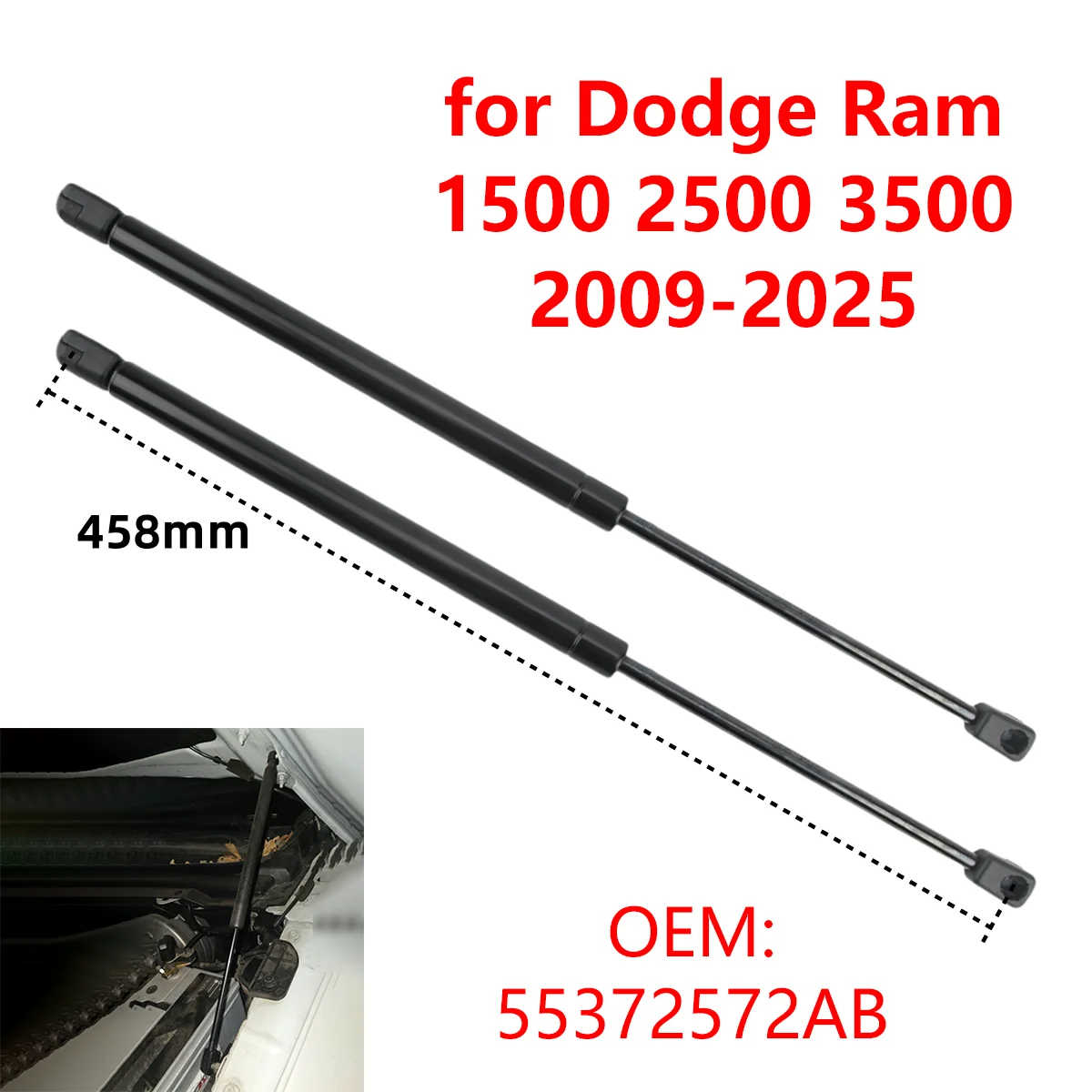 2Pcs 55372572AB for Dodge Ram 1500 2500 3500 2009-2025 Car Front Engine ...