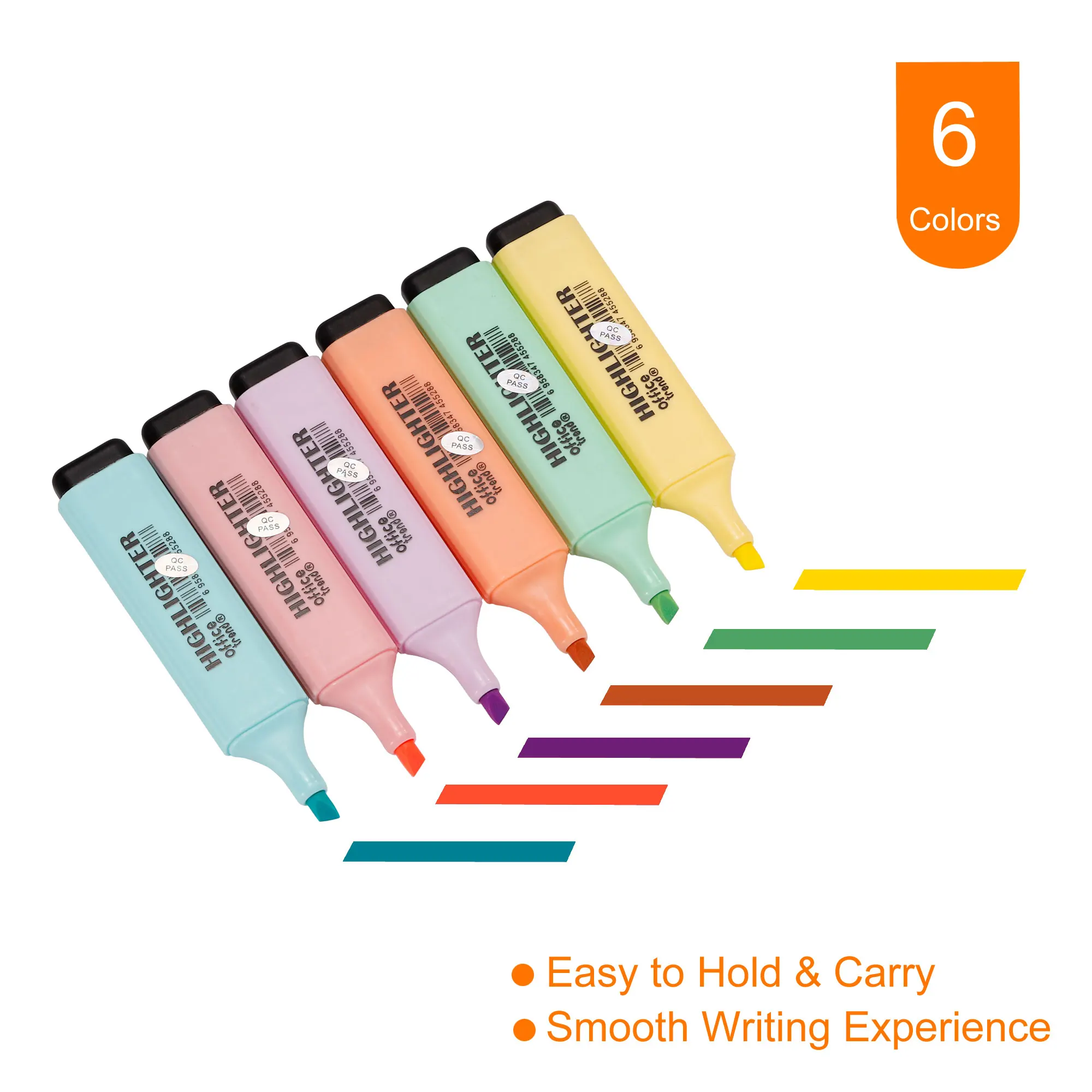 4/6 Pack Cute Highlighter Pen Quick Dry Broad Tip Underline Writing ...