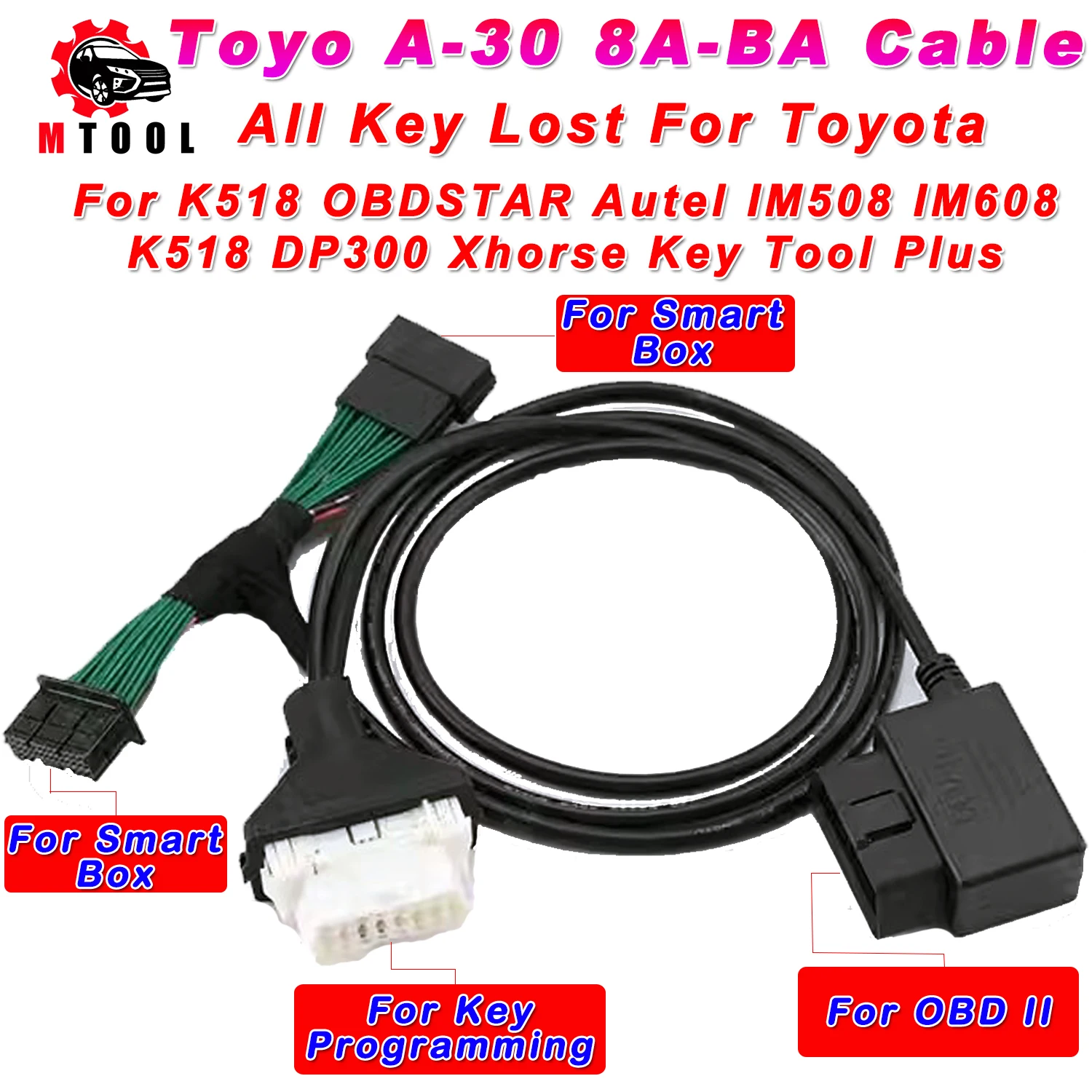 A-30-Cable-8A-BA-for-Toyota-4A-Smart-Key-Cable-OBDSTAR-Autel-IM508 ...