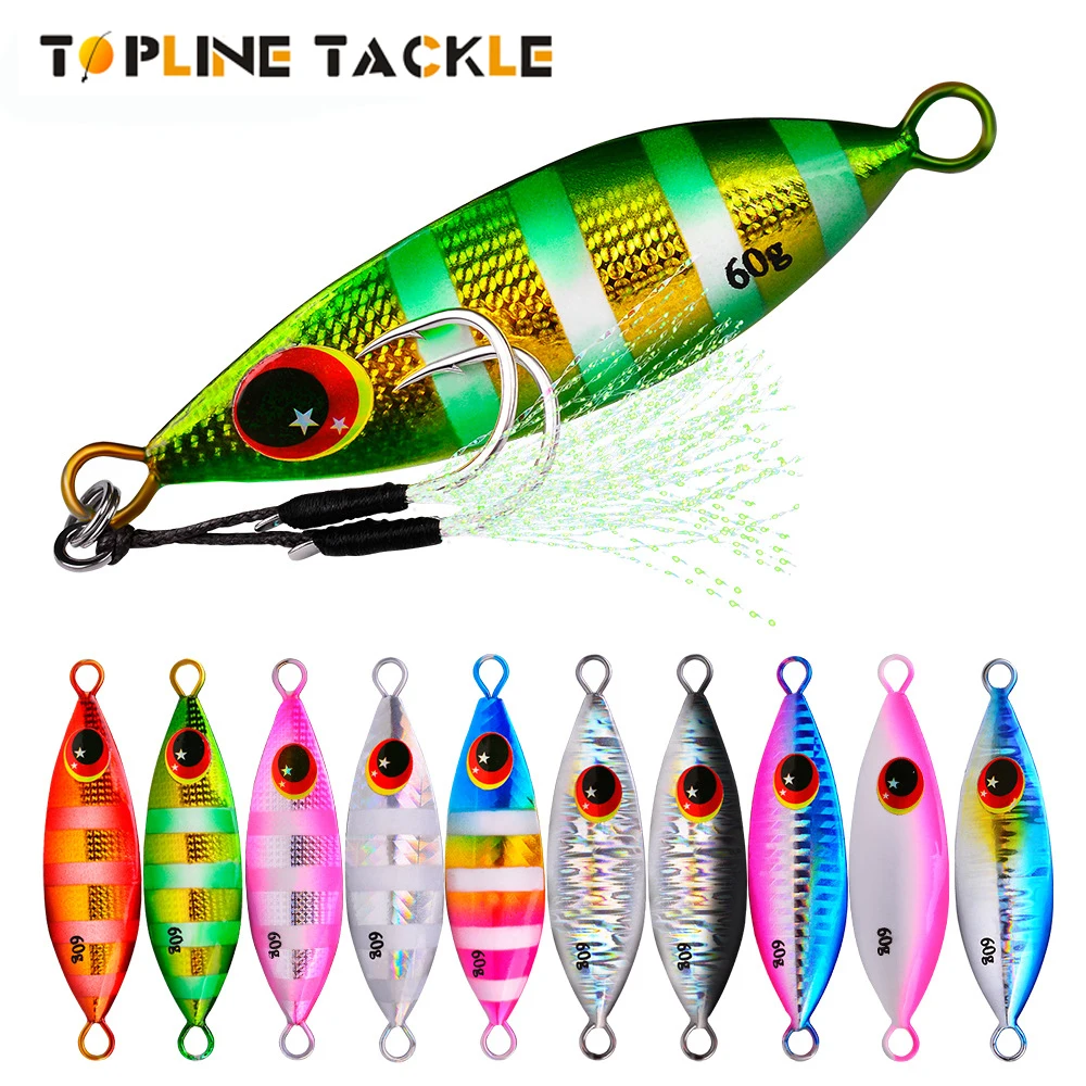 Topline Micro Jigging Slow Pitch Lure Vertical10g 20g 30g 40g 60g Hard Bait Jig Shore Slow Metal ...