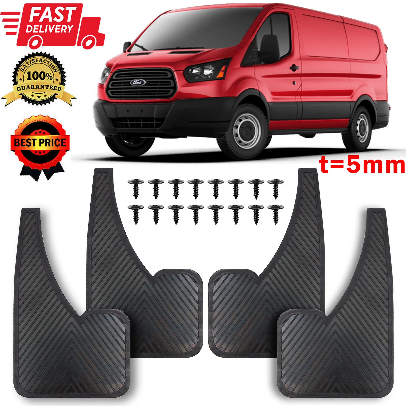 5mm Nr Sbr Rubber Mudflaps Mud Flaps Splash Guards Mudguard For Ford ...