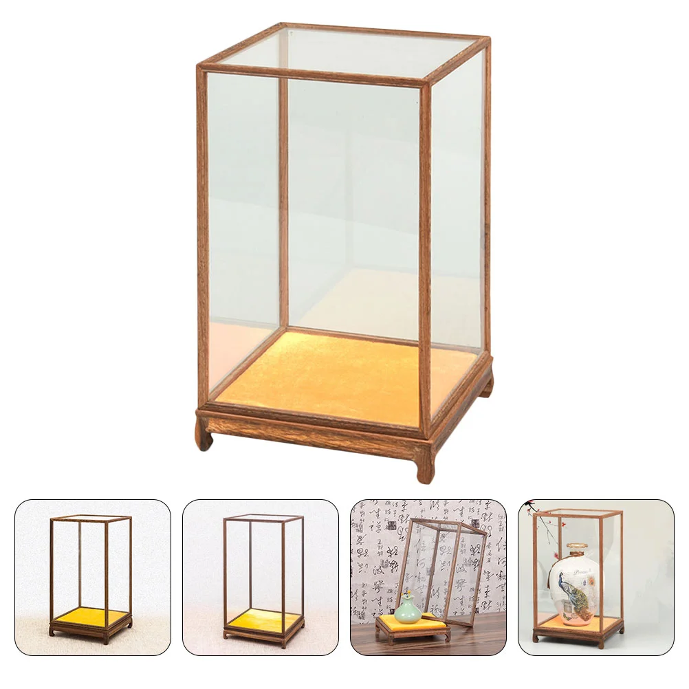 Glass-Clear-Display-Case-Collectibles-Showcase-Display-Box-Cube-Stand ...