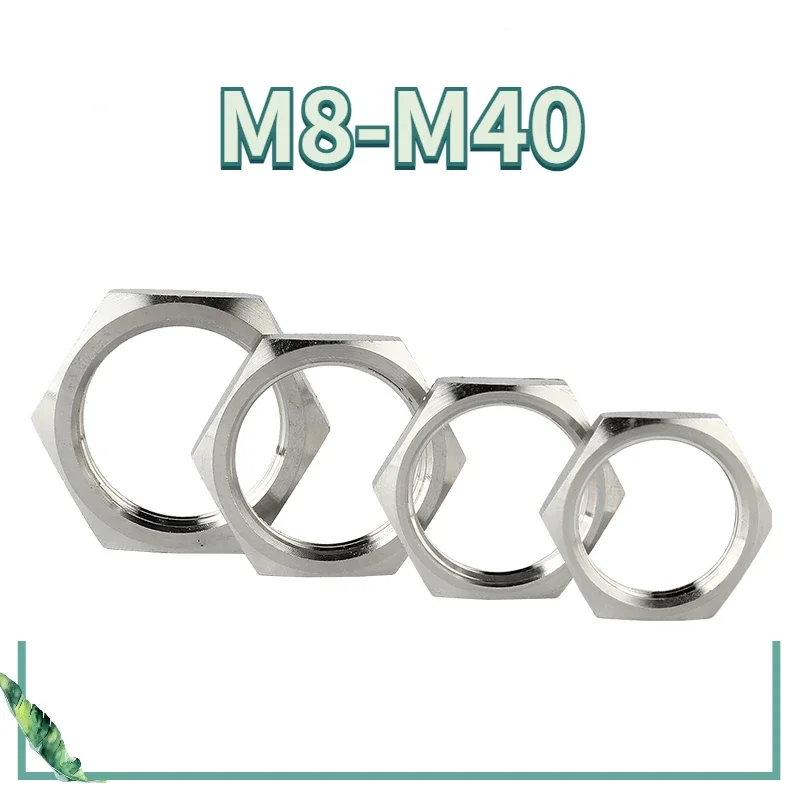 304-Stainless-Steel-Hex-Lock-Nut-Pipe-Fitting-M8-M40-Pitch-1mm-1-5mm ...