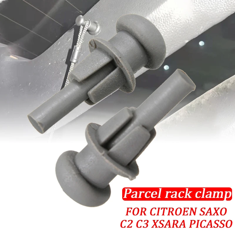 10x/ 2x GREY PARCEL SHELF CLIPS FOR CORD STRING Plastic FOR CITROEN ...
