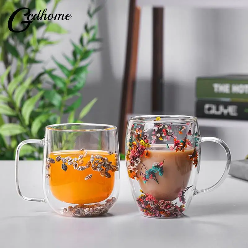 1-Piece-Creative-Double-Wall-Glass-Mug-Cups-With-Dry-Flower-Sea-Snail ...