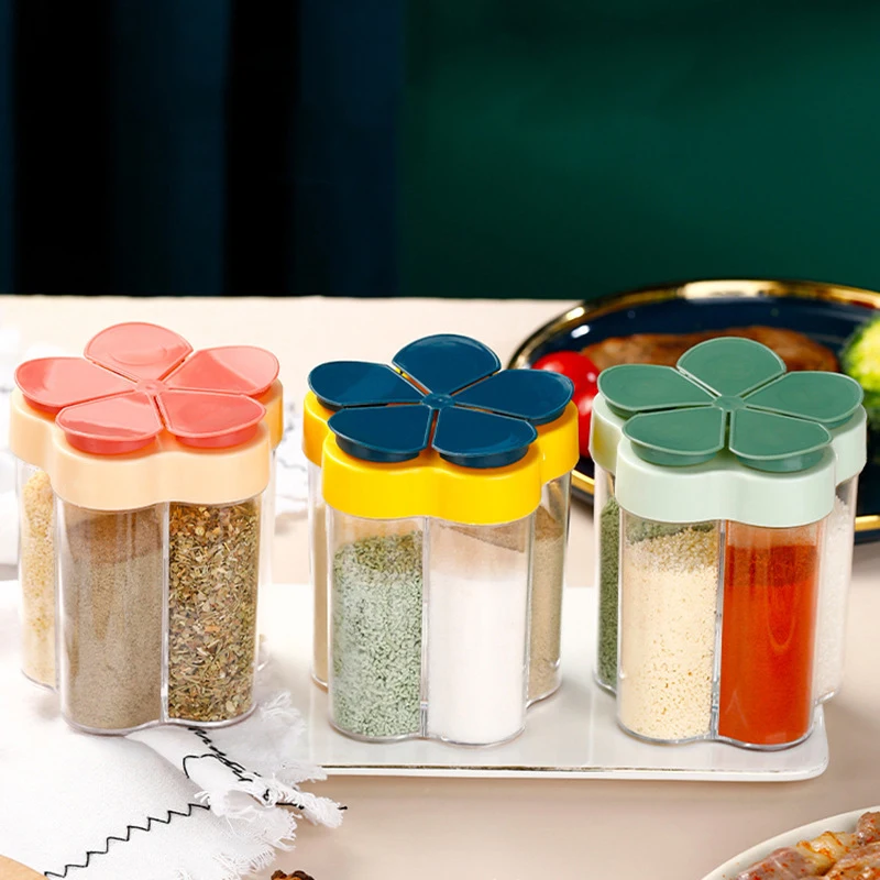 5 In 1 Seasoning Jar Bottle Sealed Multifunctional Moisture proof Flap ...