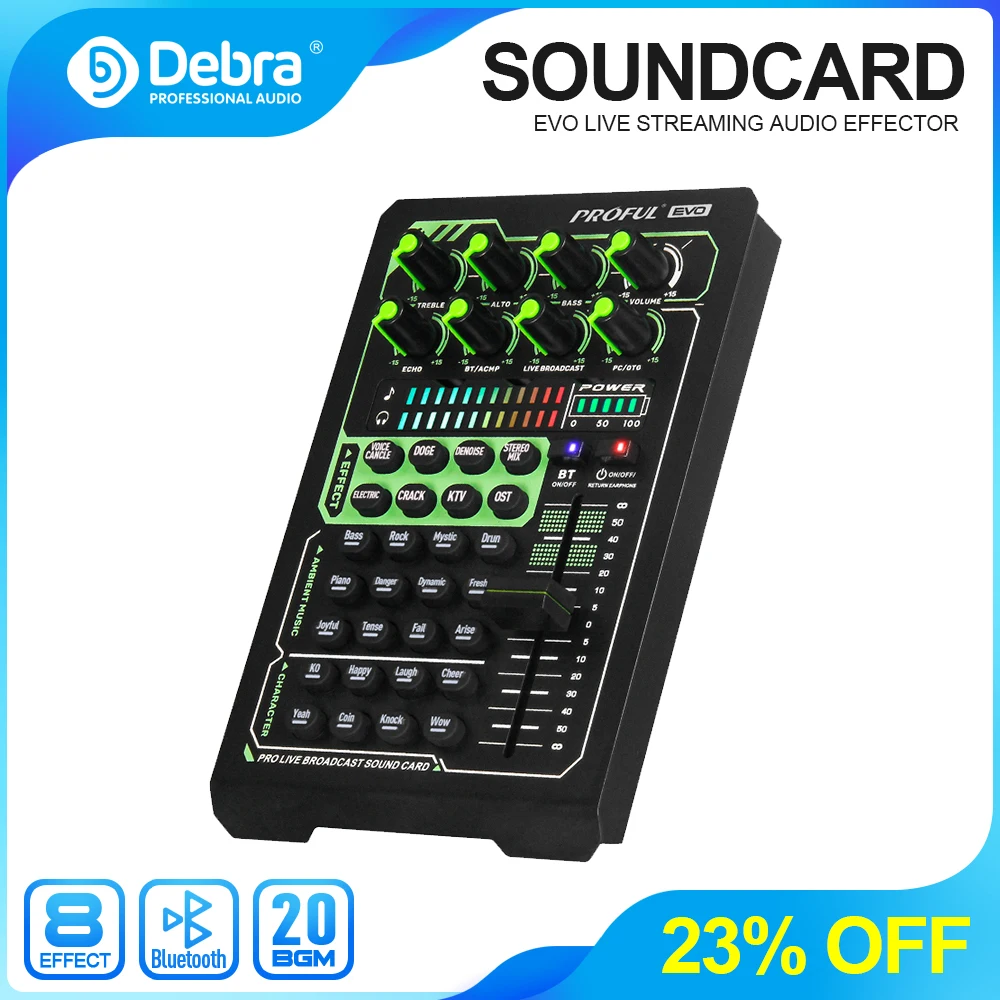 Debra-EVO-Live-Sound-Card-Gaming-Audio-Mixer-DSP-Sound-Effect-Audio ...