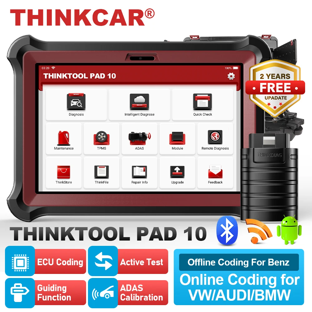 2023 THINKCAR THINKTOOL PAD 10 OBD2 Automotive Scanner Key Programming ...