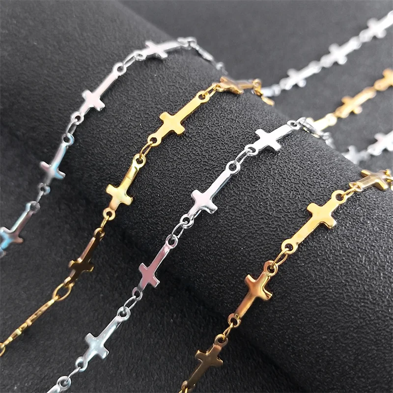 Collier-maillons-en-forme-de-croix-en-acier-inoxydable-pour-hommes-et ...