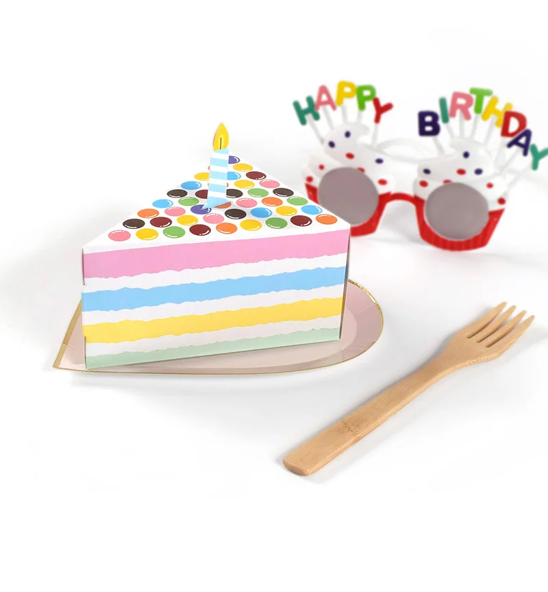 Triangle Candy Boxes Cake Candle Shape Cute Cookies Packaging Box for ...