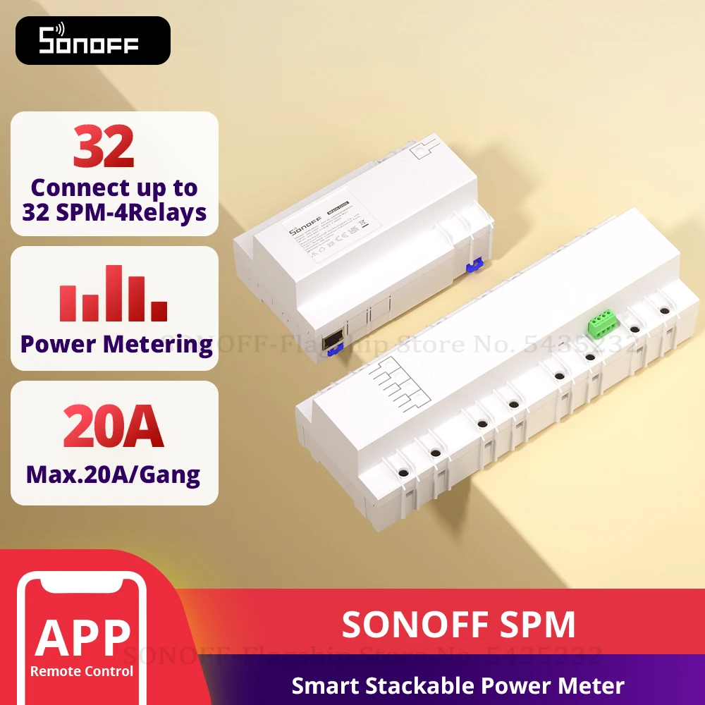 SONOFF-SPM-WiFi-Smart-Stackable-Power-Meter-20A-Gang-SPM-4-Rel-s-prote ...