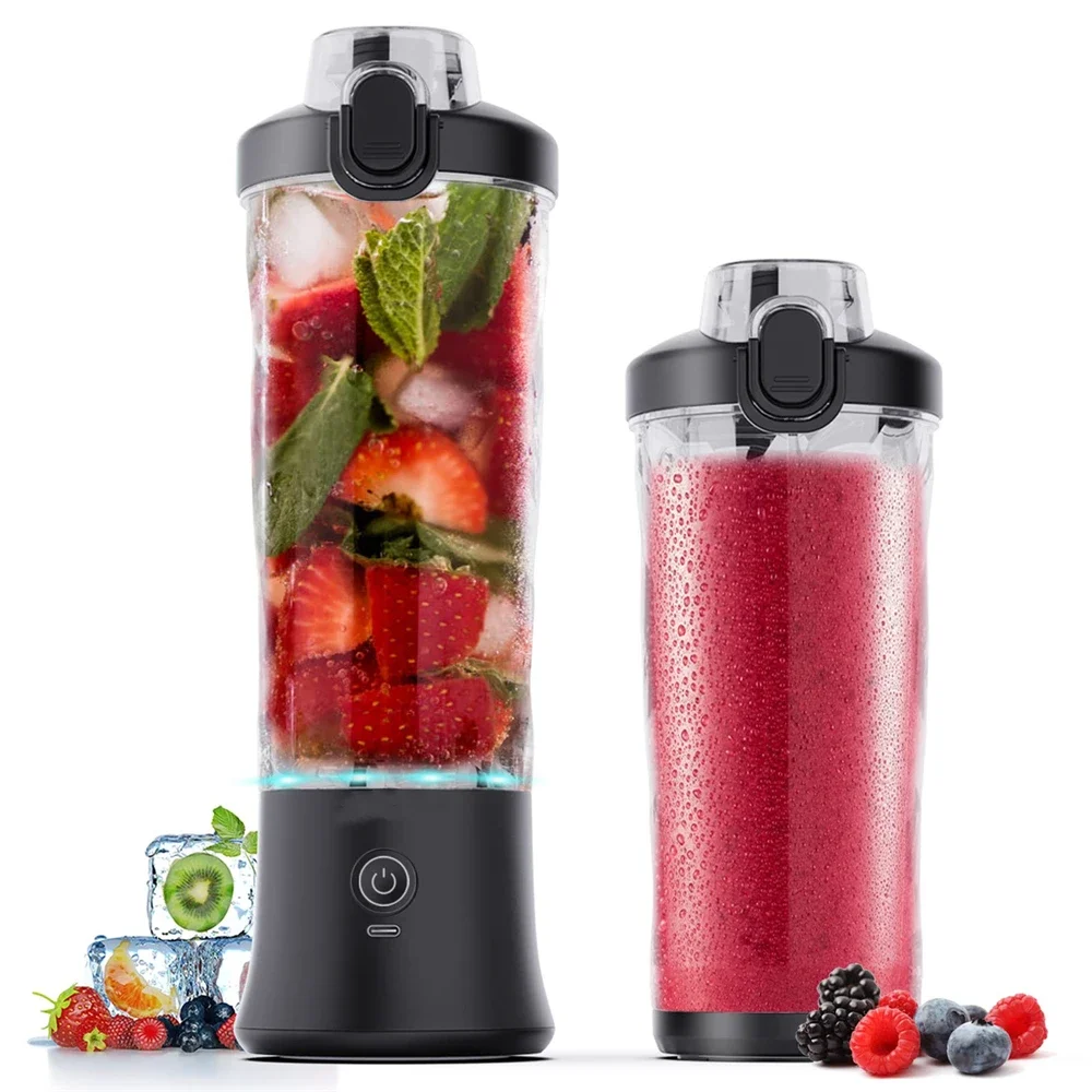 Electric-Portable-Blender-Smoothies-600ML-USB-Rechargeable-4000mAh ...