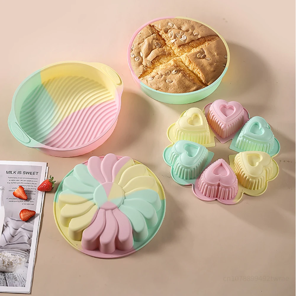 Silicone-Mousse-Cake-Mold-Tray-Heart-shaped-Round-Non-stick-Chocolate ...