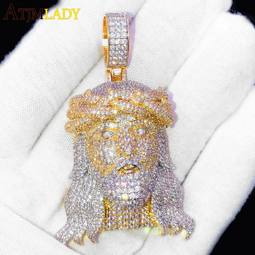 Full-Micro-Geplaveid-5a-Zirkonia-Cz-Bling-Big-Jezus-Christ-Hoofd ...