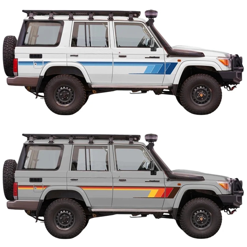Pair-Exterior-Decorative-Off-Road-Car-Stickers-Body-Waist-Line-Stipes ...