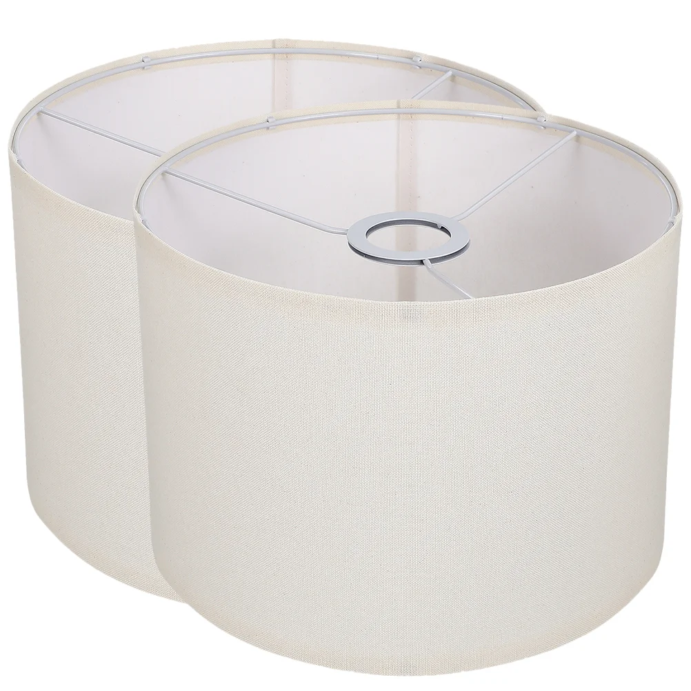 2-Pcs-Linen-Lampshade-Light-Bulbs-Shades-for-Table-Detachable-Drum ...